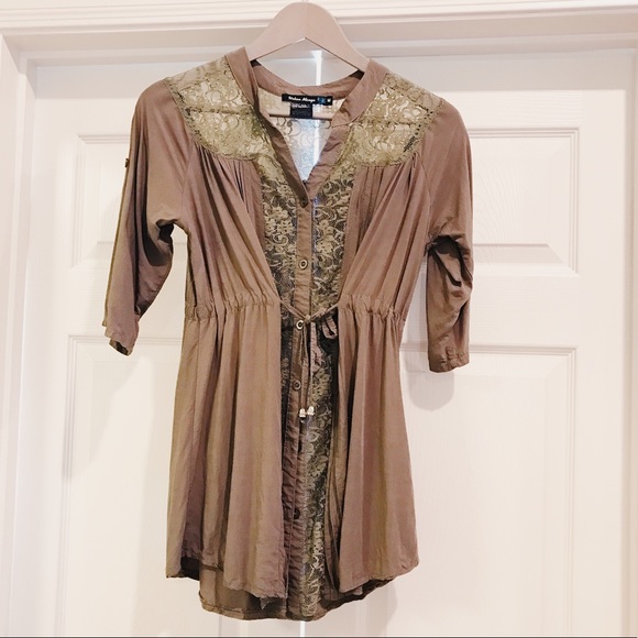 Urban Mango | Tops | Urban Mango Taupe Button Down Blouse Nwot | Poshmark
